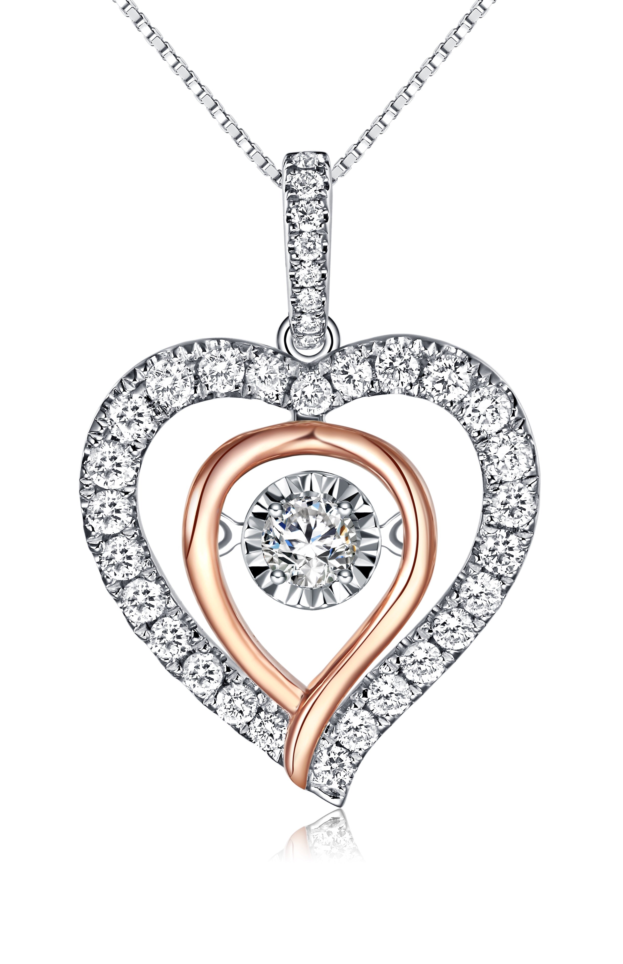 14KT Two tone Gold Dancing Diamond Pendant – colorsdutyfreejewellers