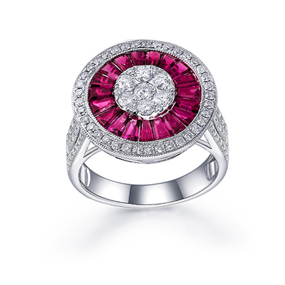 RUBY BAGUETTE COLOR STONE RING – colorsdutyfreejewellers